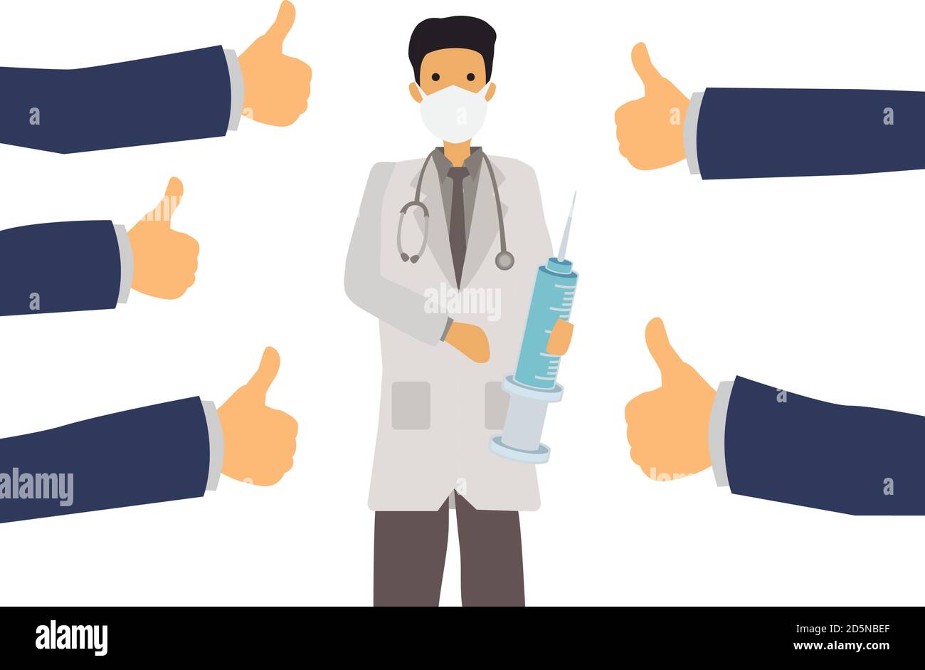 Doctor surround with praising hands. Praise for being a hero fight ...