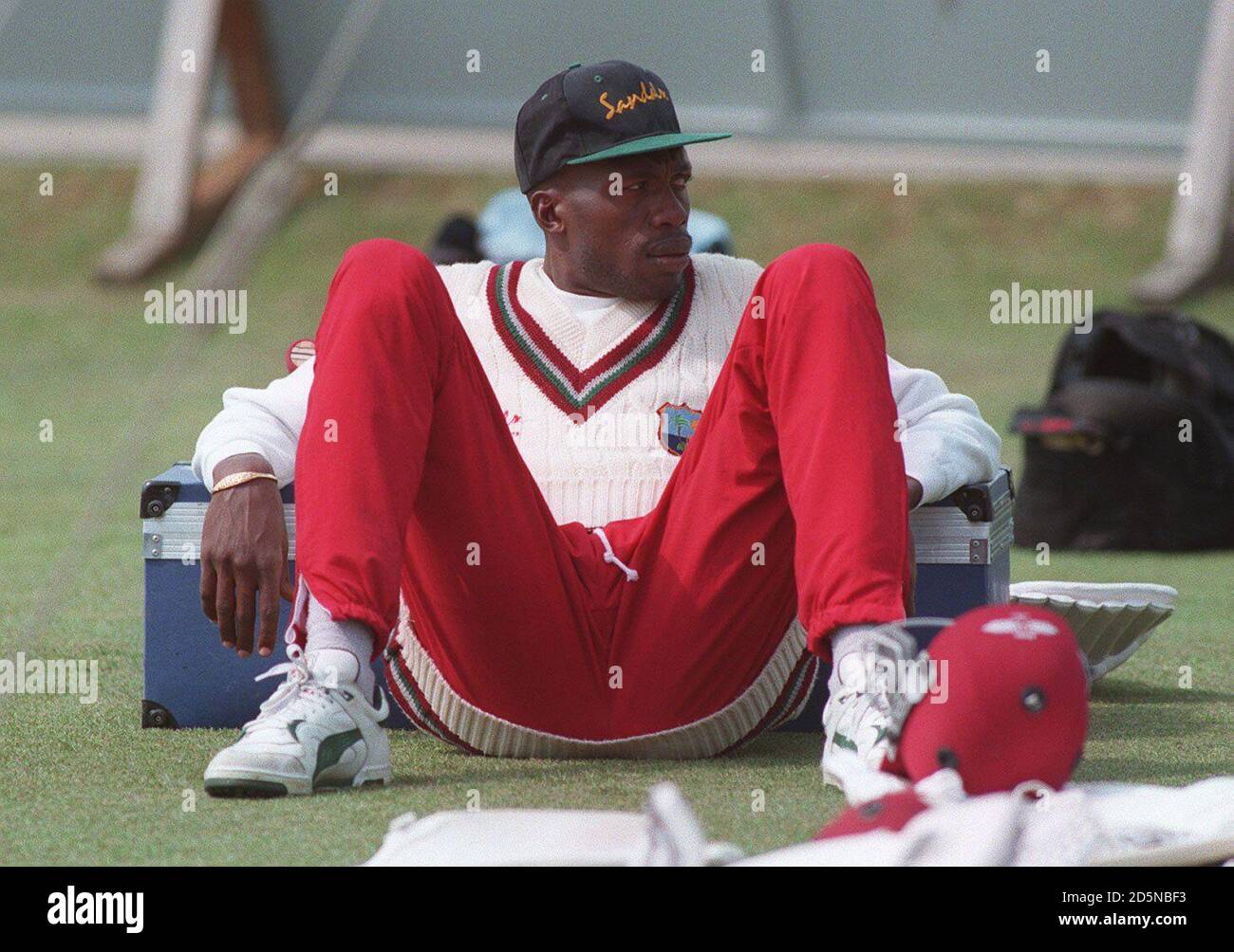 West Indies' Curtly Ambrose relaxes at nets Stock Photo - Alamy
