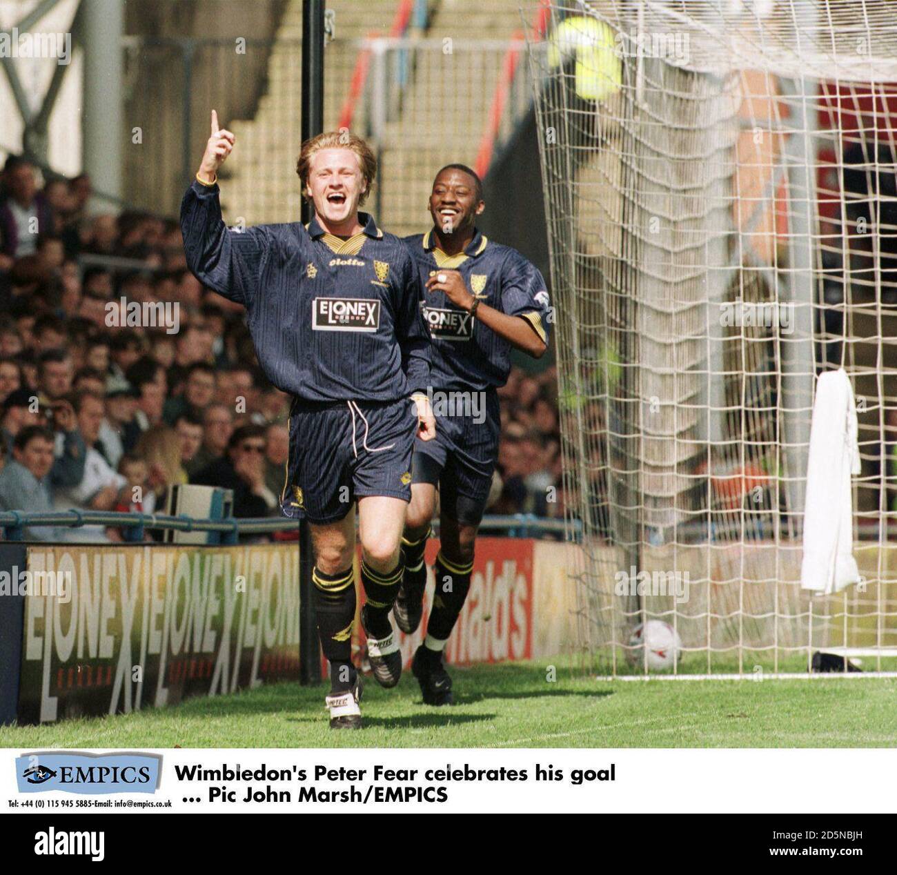 Wimbledon's Peter Fear celebrates his goal Stock Photo - Alamy