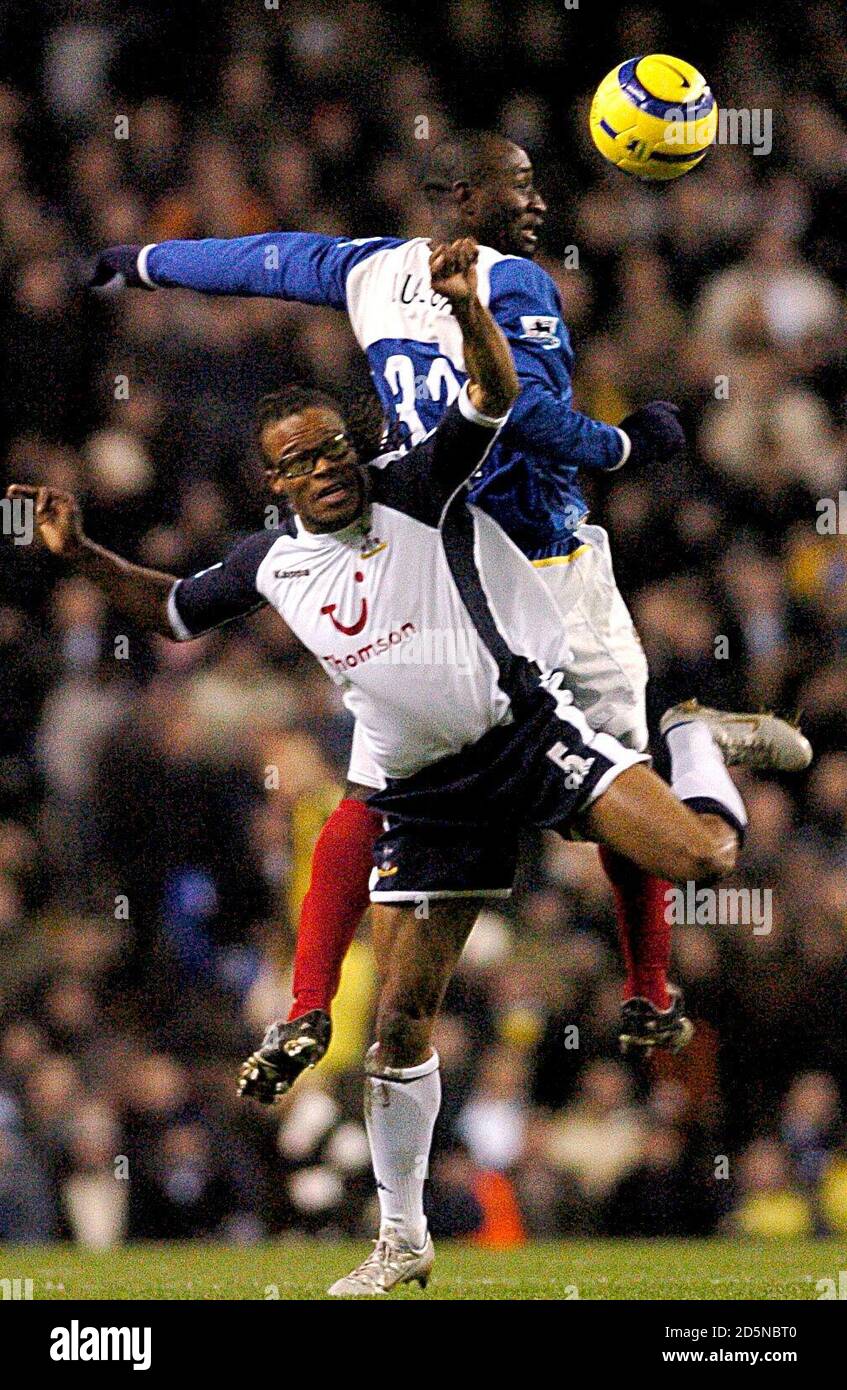 Tottenham Hotspur's Edgar Davids is beaten to the ball by Portsmouth's ...