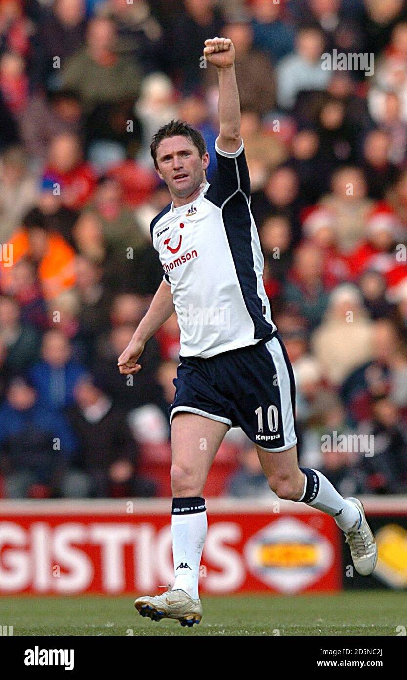 Tottenham hotspurs robbie keane celebrates goal hi-res stock ...