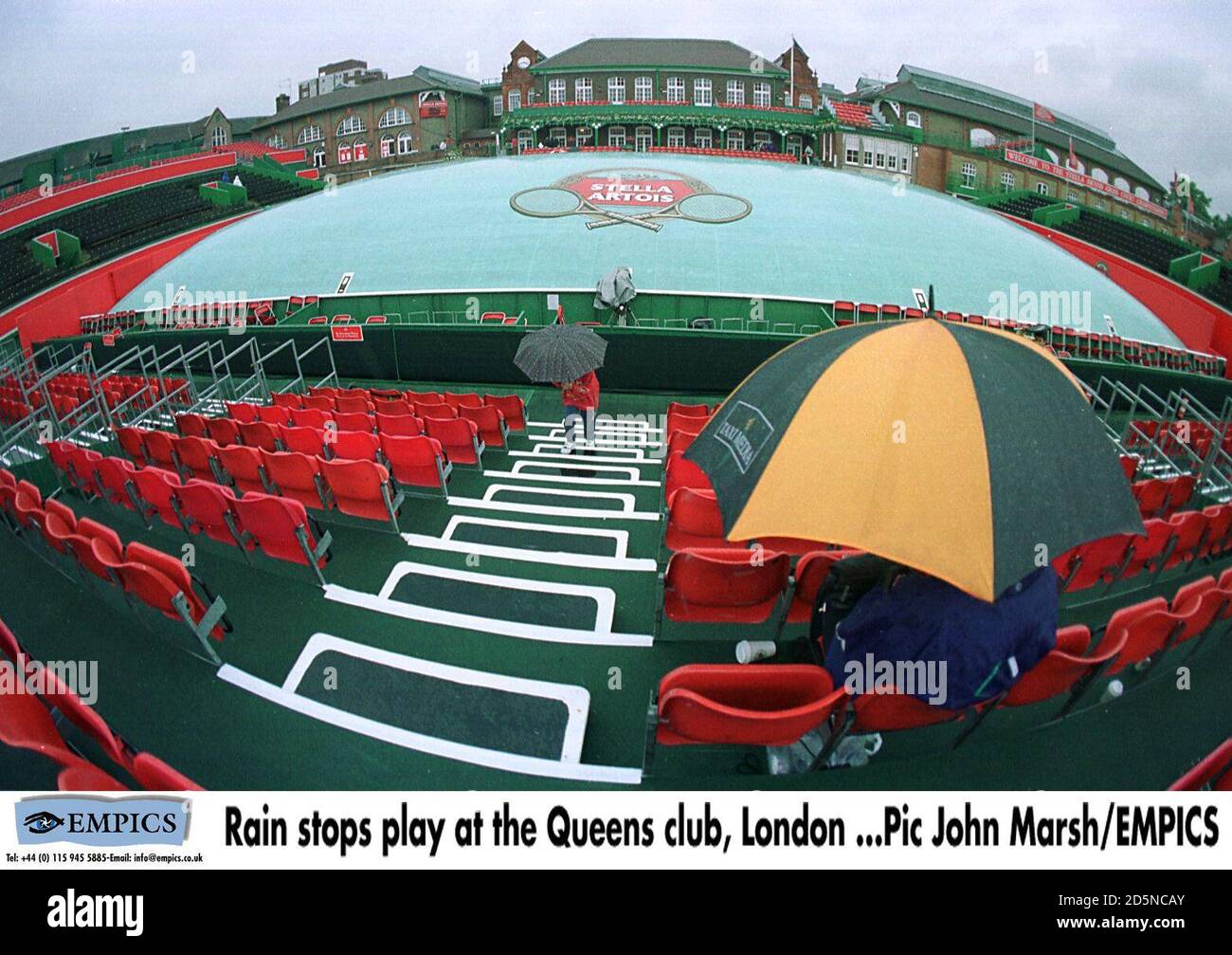 Rain stops play at the Queens club, London Stock Photo - Alamy