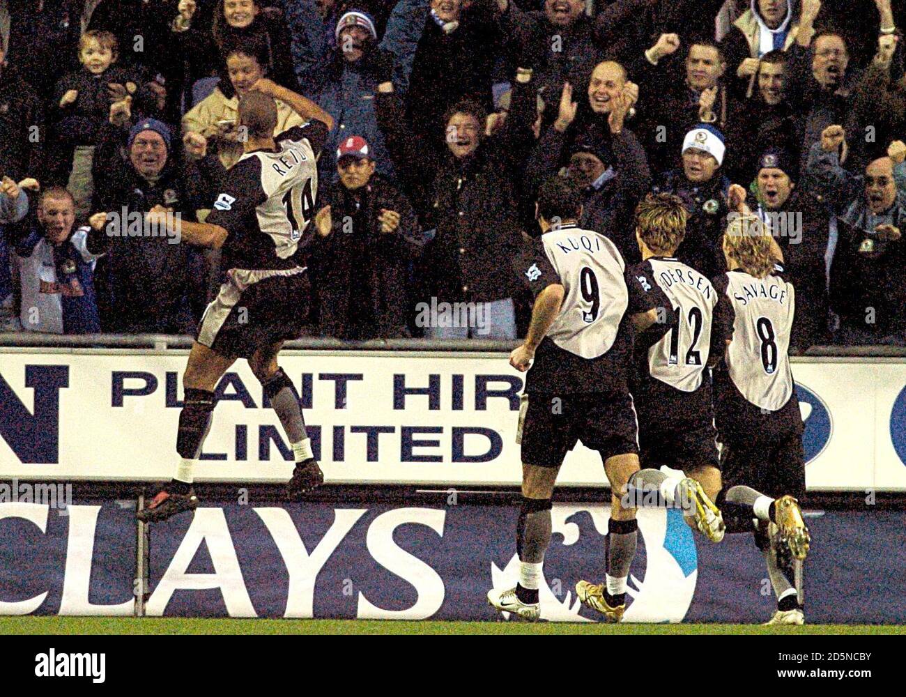 Blackburn Rovers' Steven Reid (l) celebrates scoring his team's second ...