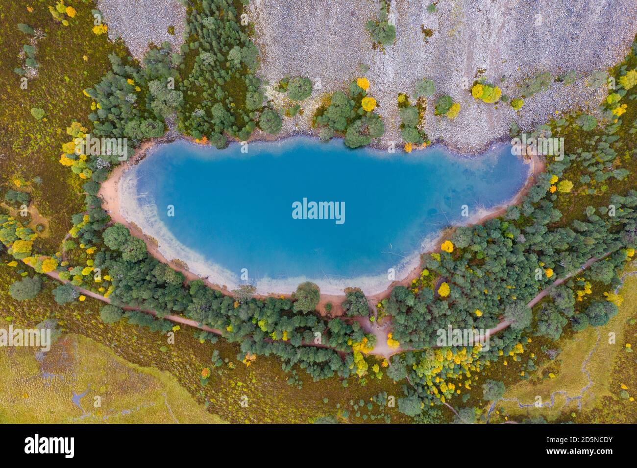 Glenmore, Scotland, UK. 14 October 2020. Autumn aerial view of An ...