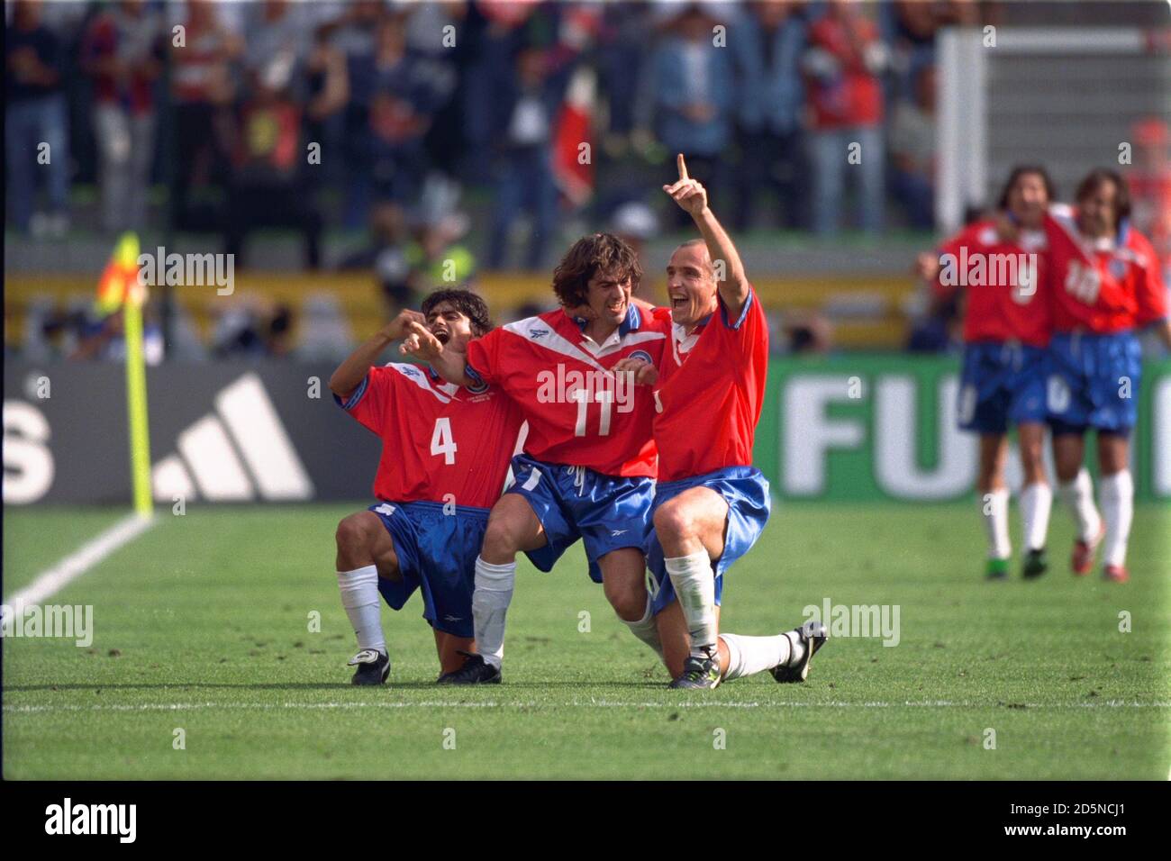 Chile's Francisco Rojas (left) and Javier Margas (right) celebrate with ...