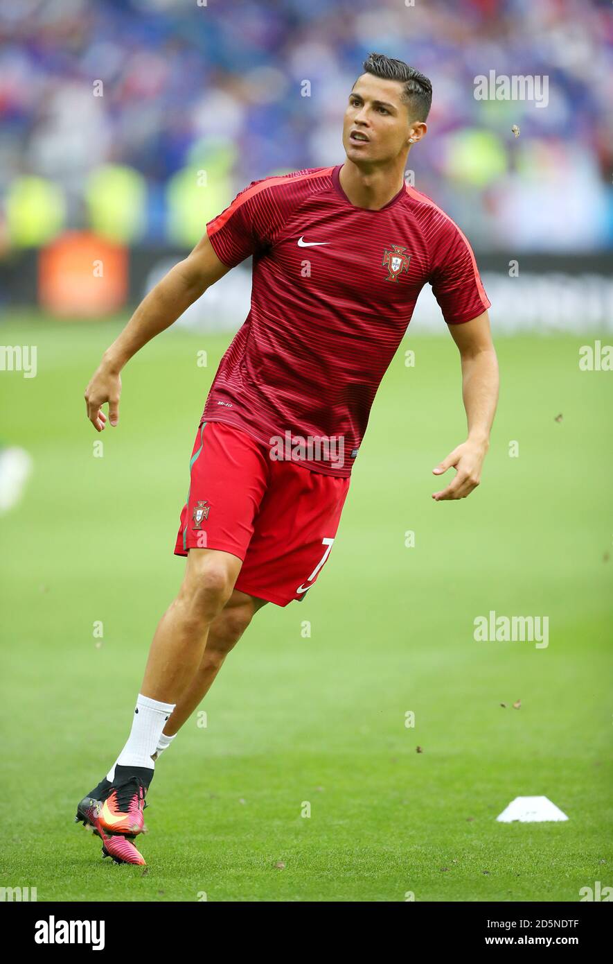 Portugal's Cristiano Ronaldo surrounded by moths as he warms up prior ...