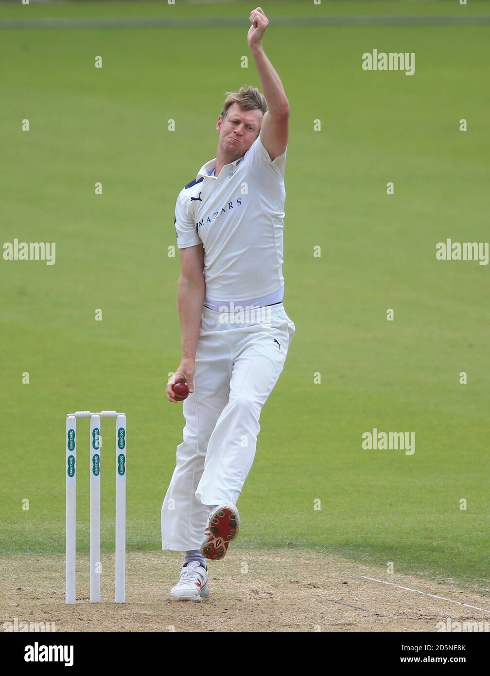 Yorkshire's Steven Patterson bowls Stock Photo - Alamy