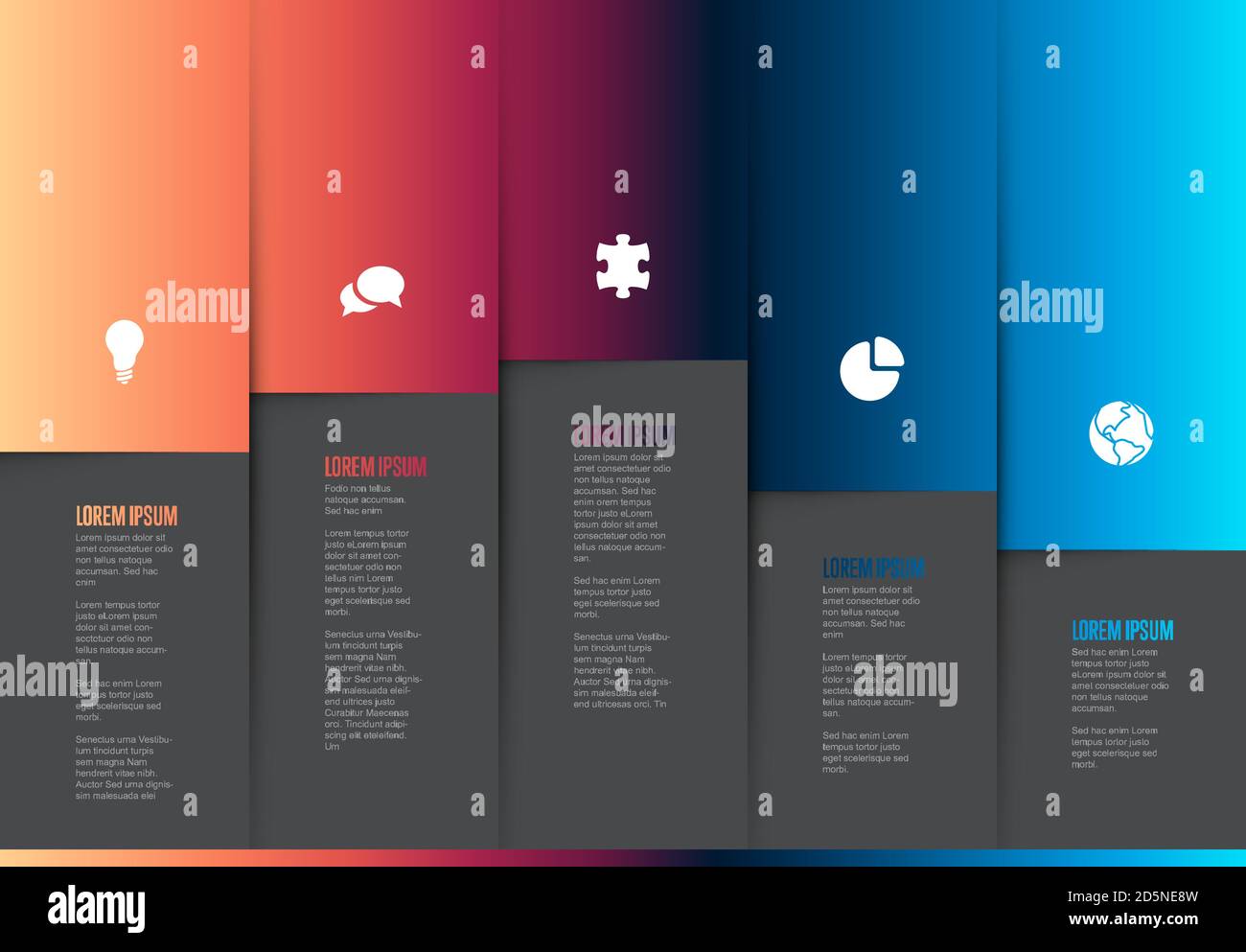Five graph elements infographic template - each column element contains ...