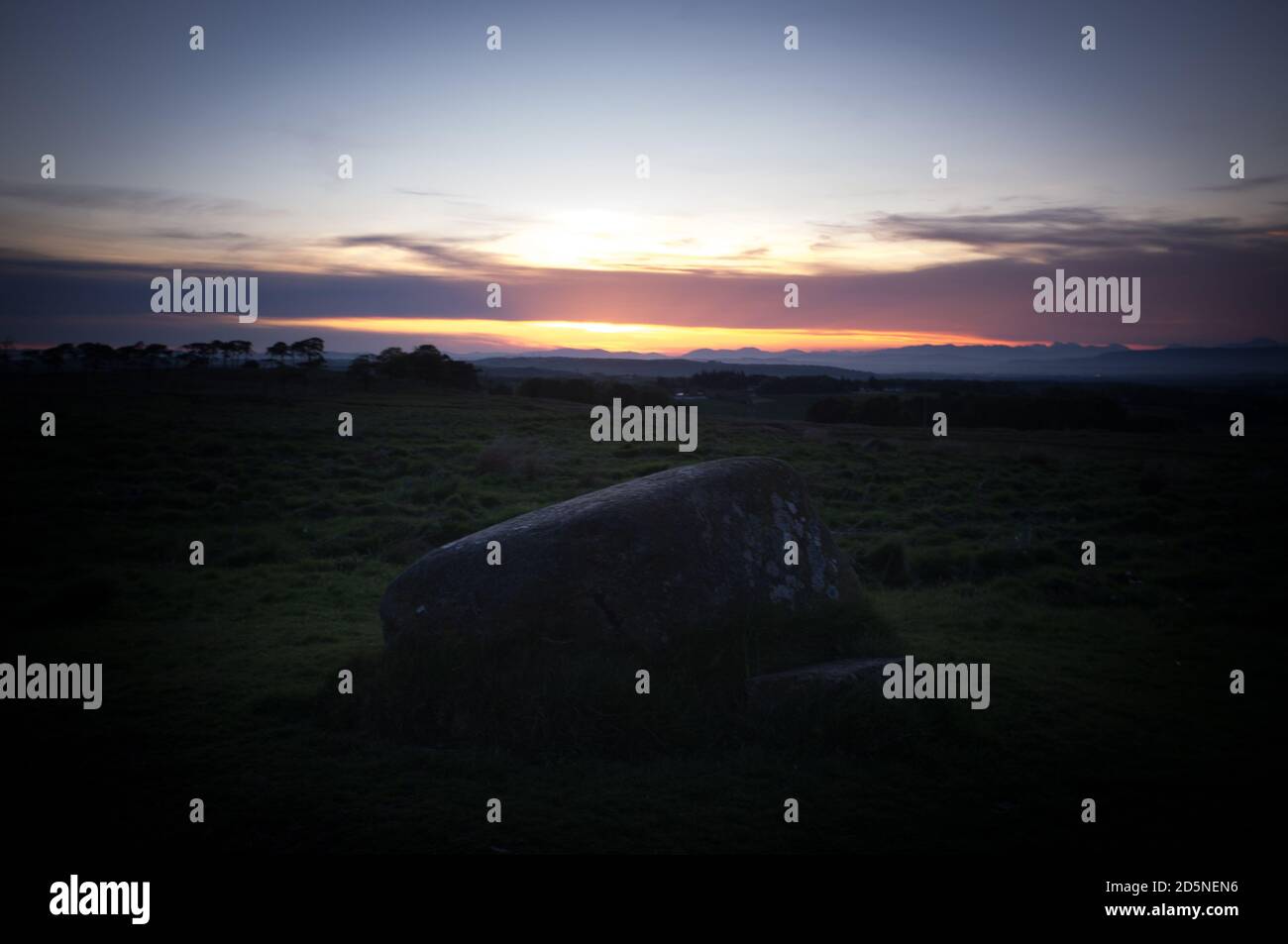 Sunset from Bonnyton Moor on the outskirts of Glasgow, Scotland Stock ...