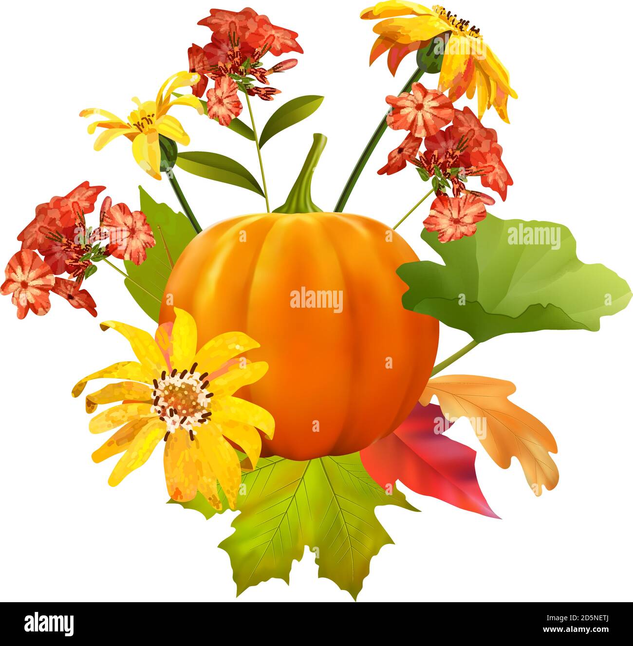 Creative floral composition white Stock Vector Images - Alamy