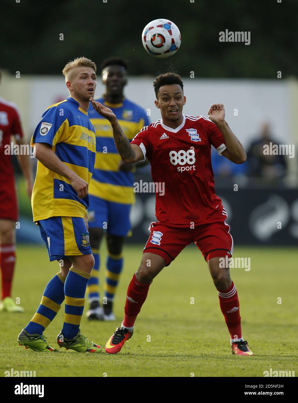 Solihull Moors' Darryl Knights and Birmingham City's Josh Cogley battle ...