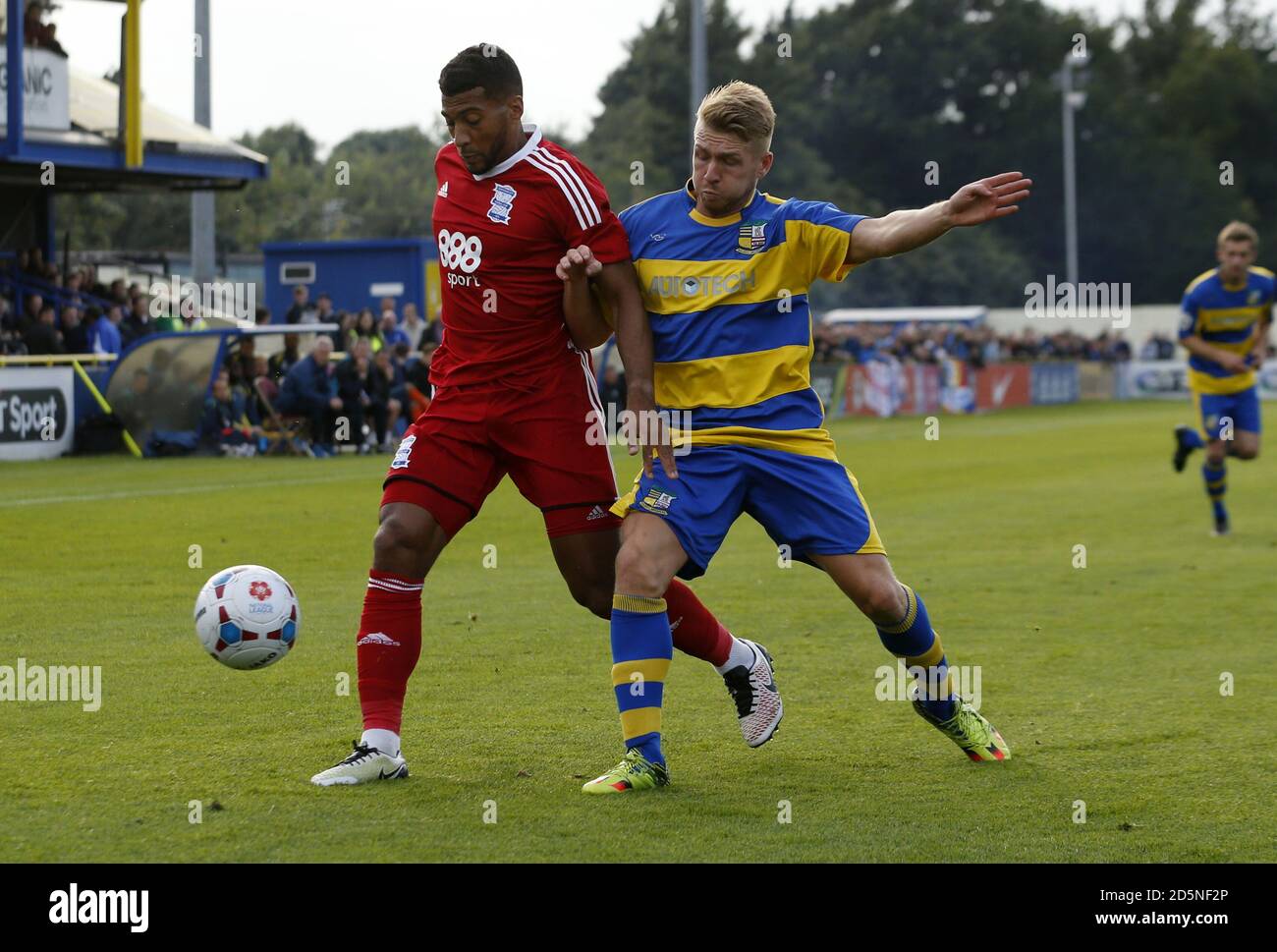 Solihull Moors' Darryl Knights and Birmingham City's David Davis battle ...