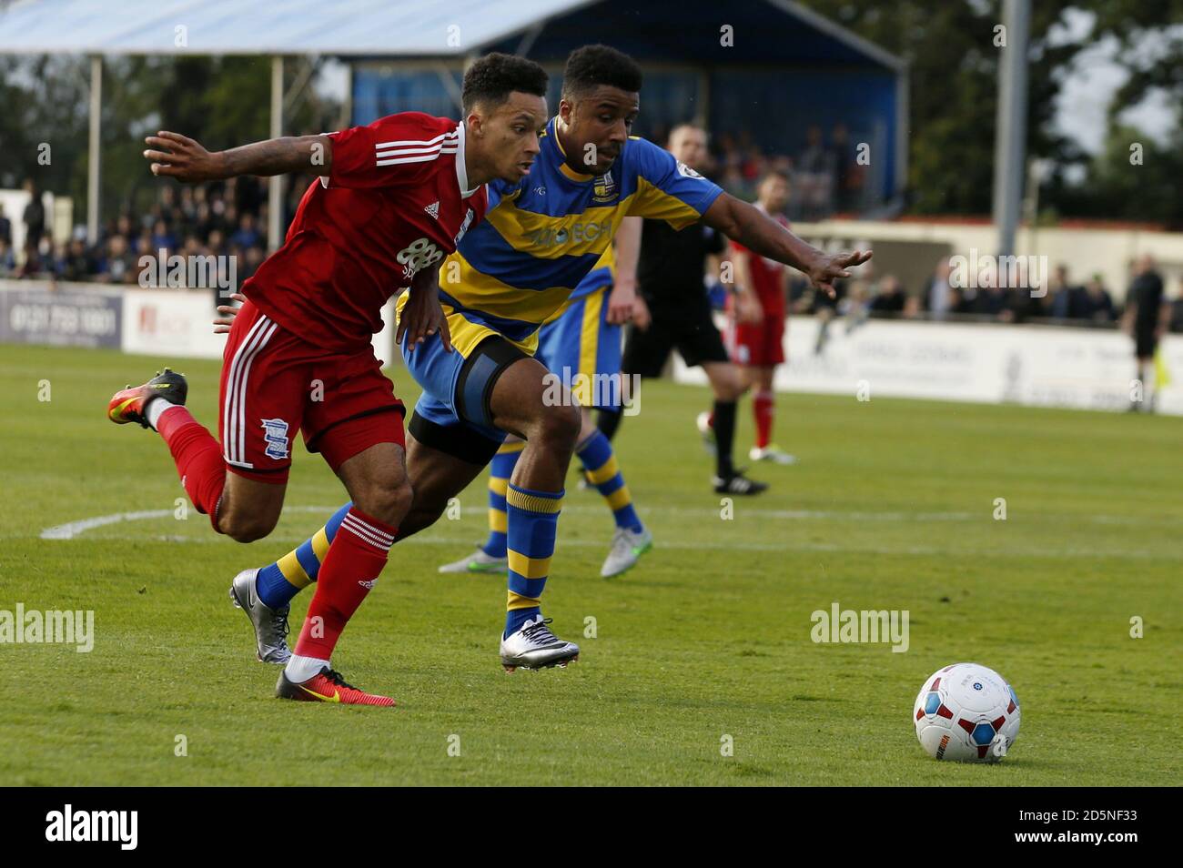 Solihull Moors' Trialist and Birmingham City's Josh Cogley battle for ...