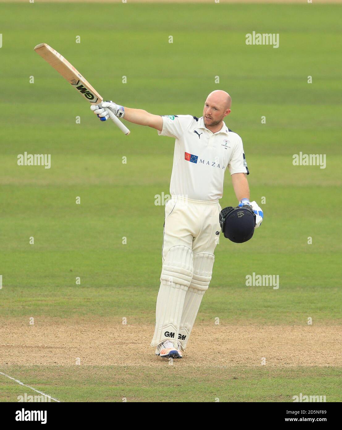 Yorkshire's Adam Lythe celebrates his century against Surrey Stock ...
