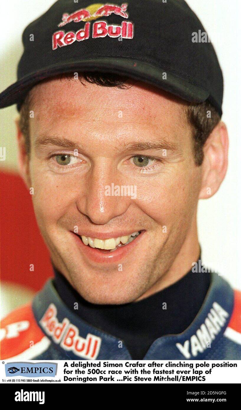 A delighted Simon Crafar after clinching pole position for the 500cc ...
