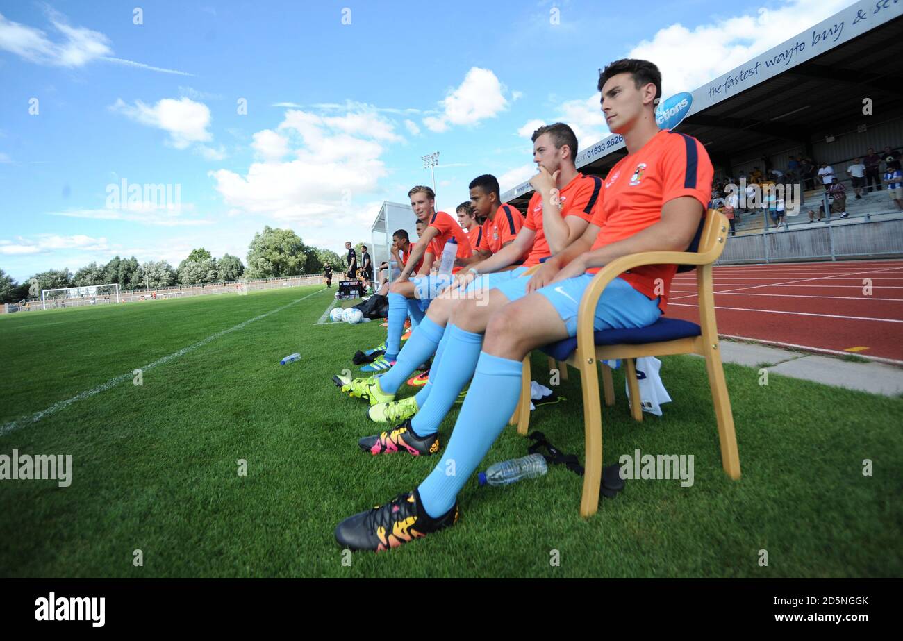 Coventry City's subs bench Stock Photo - Alamy