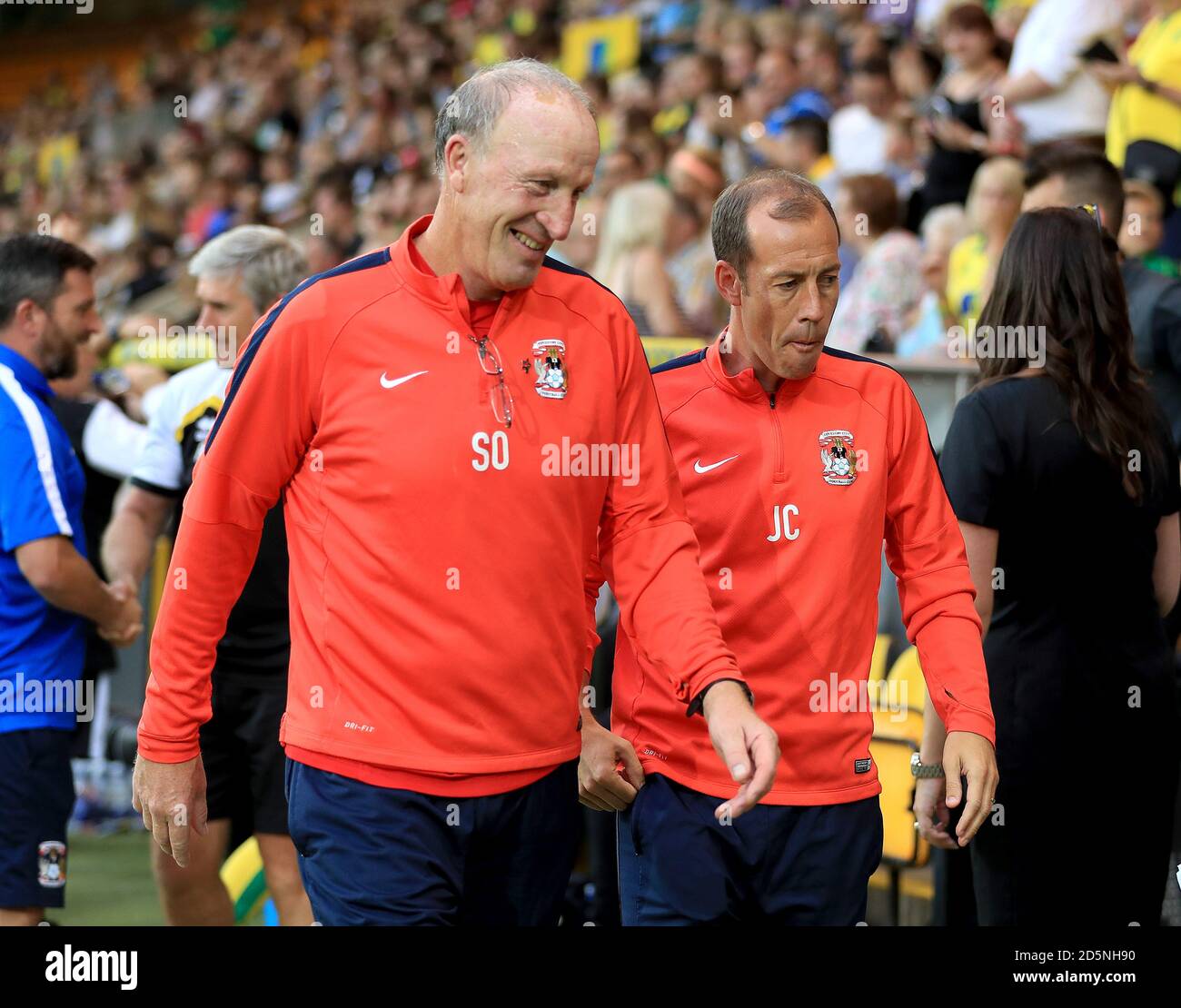 Coventry City goalkeeper coach Steve Ogrizovic (left) and first team ...