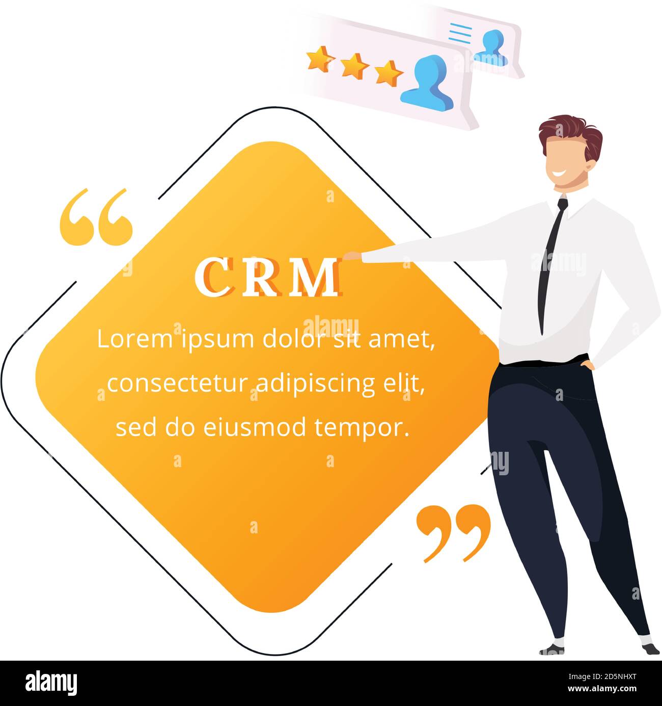 CRM flat color vector character quote Stock Vector Image & Art - Alamy