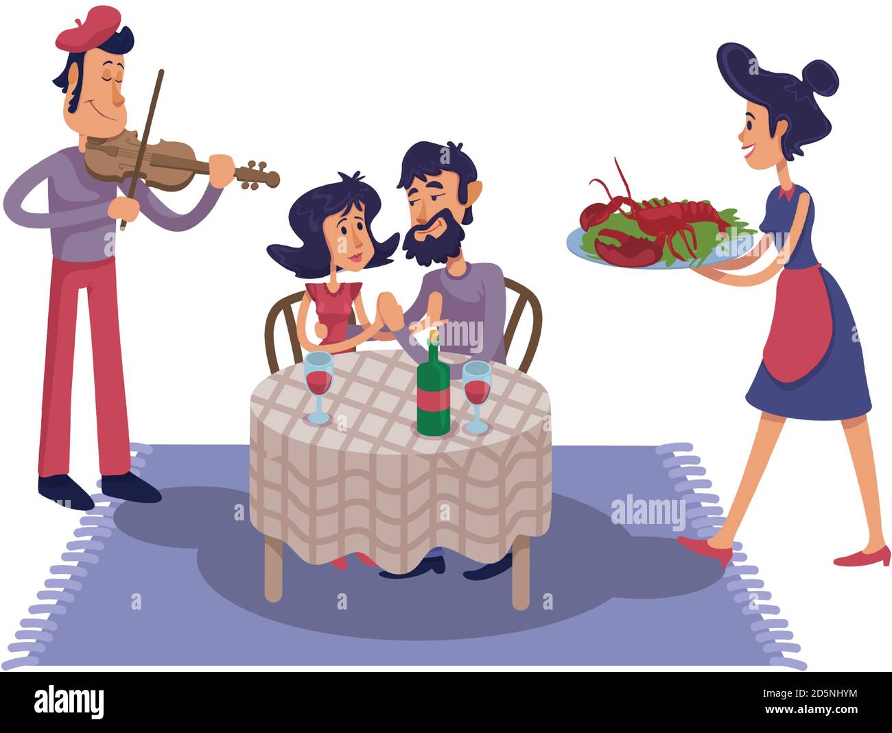 Luxury romantic date flat cartoon illustration Stock Vector Image & Art ...