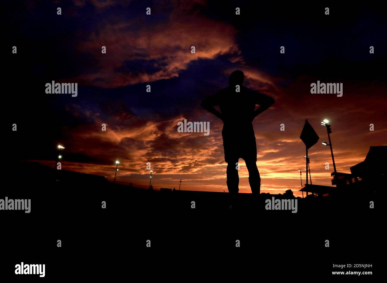 The sunsets as Coventry City take a corner Stock Photo - Alamy