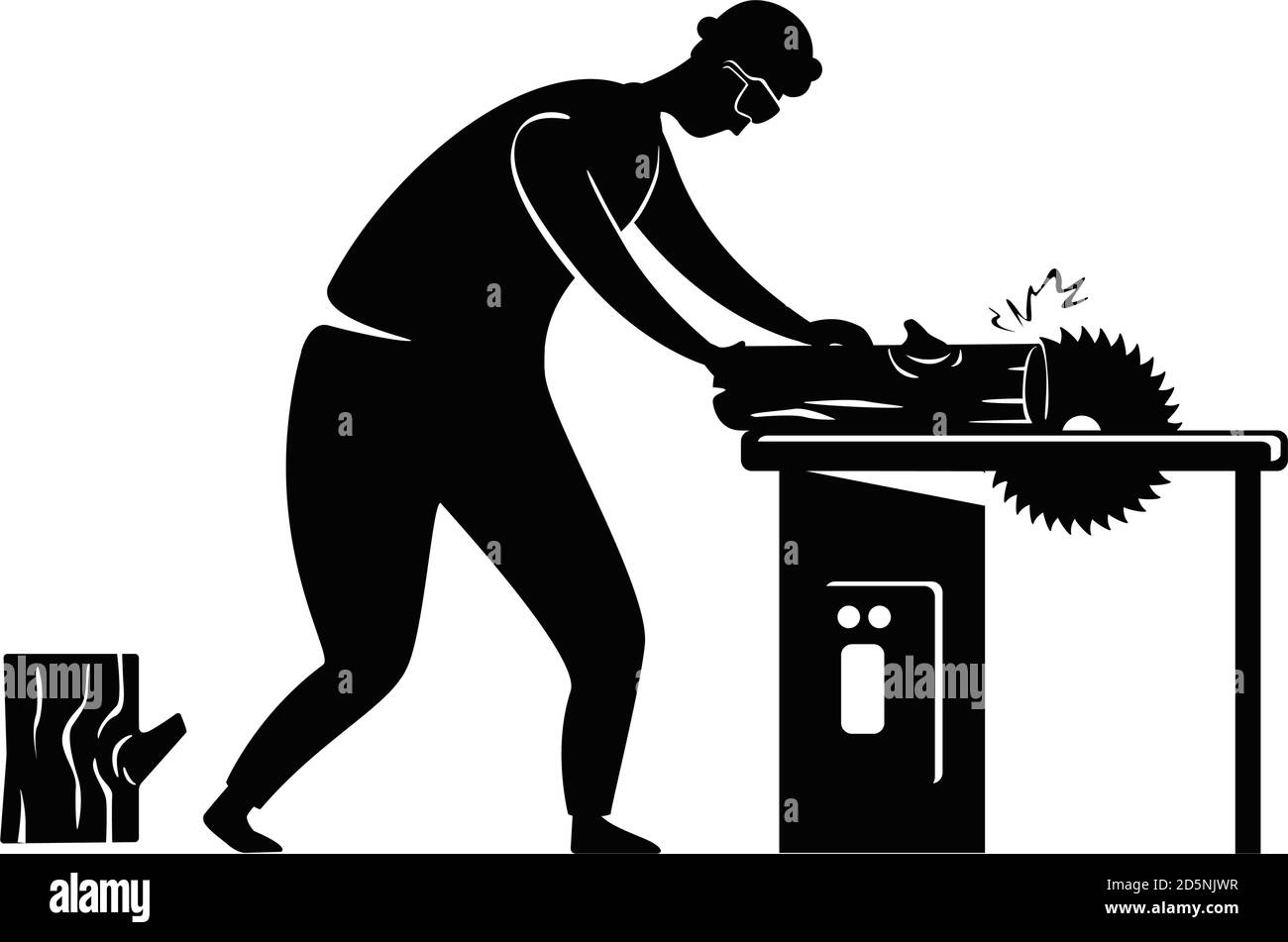 Carpenter black silhouette vector illustration Stock Vector Image & Art ...