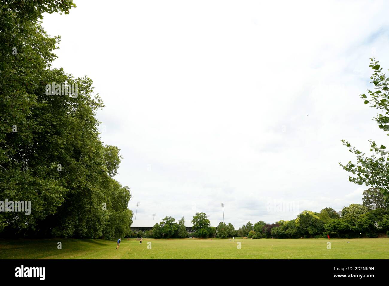 General view of Craven Cottage seen from Bishop's Park Stock Photo - Alamy