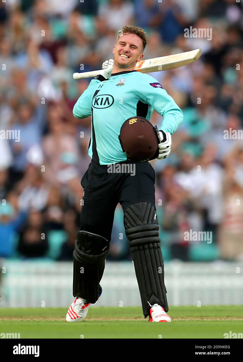 Surrey's Jason Roy celebrates reaching his century Stock Photo - Alamy