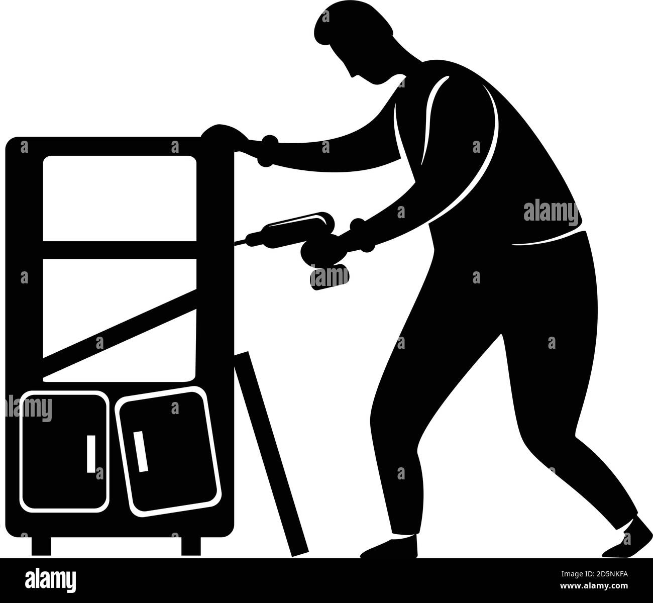 Furniture assemblance black silhouette vector illustration Stock Vector ...