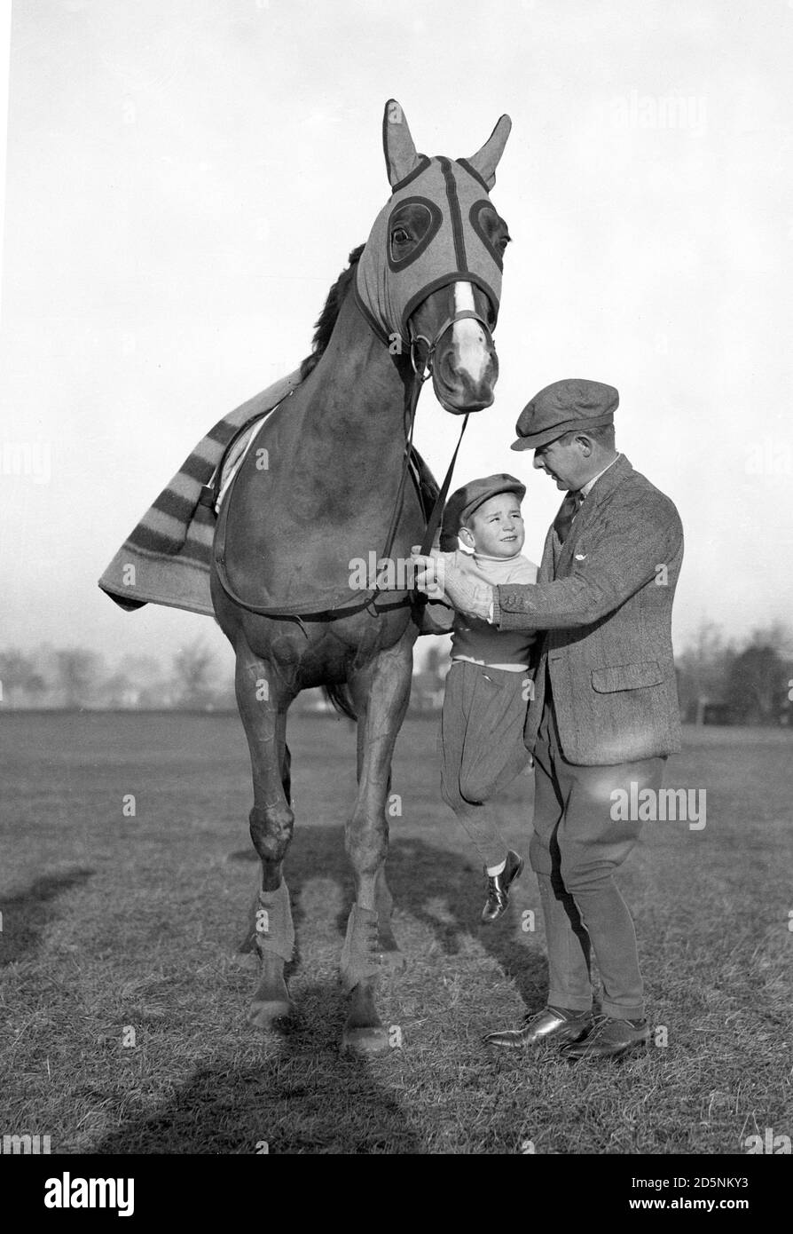 Fred Winter, the famous ex-jockey, assists his son - Fred Winter Jr ...