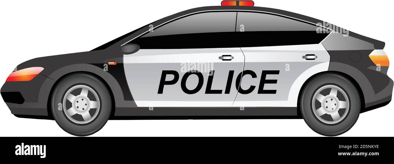 Police patrol car cartoon vector illustration Stock Vector Image & Art ...