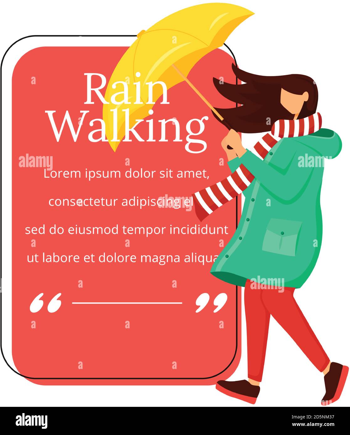 Rain walking flat color vector character quote Stock Vector Image & Art ...