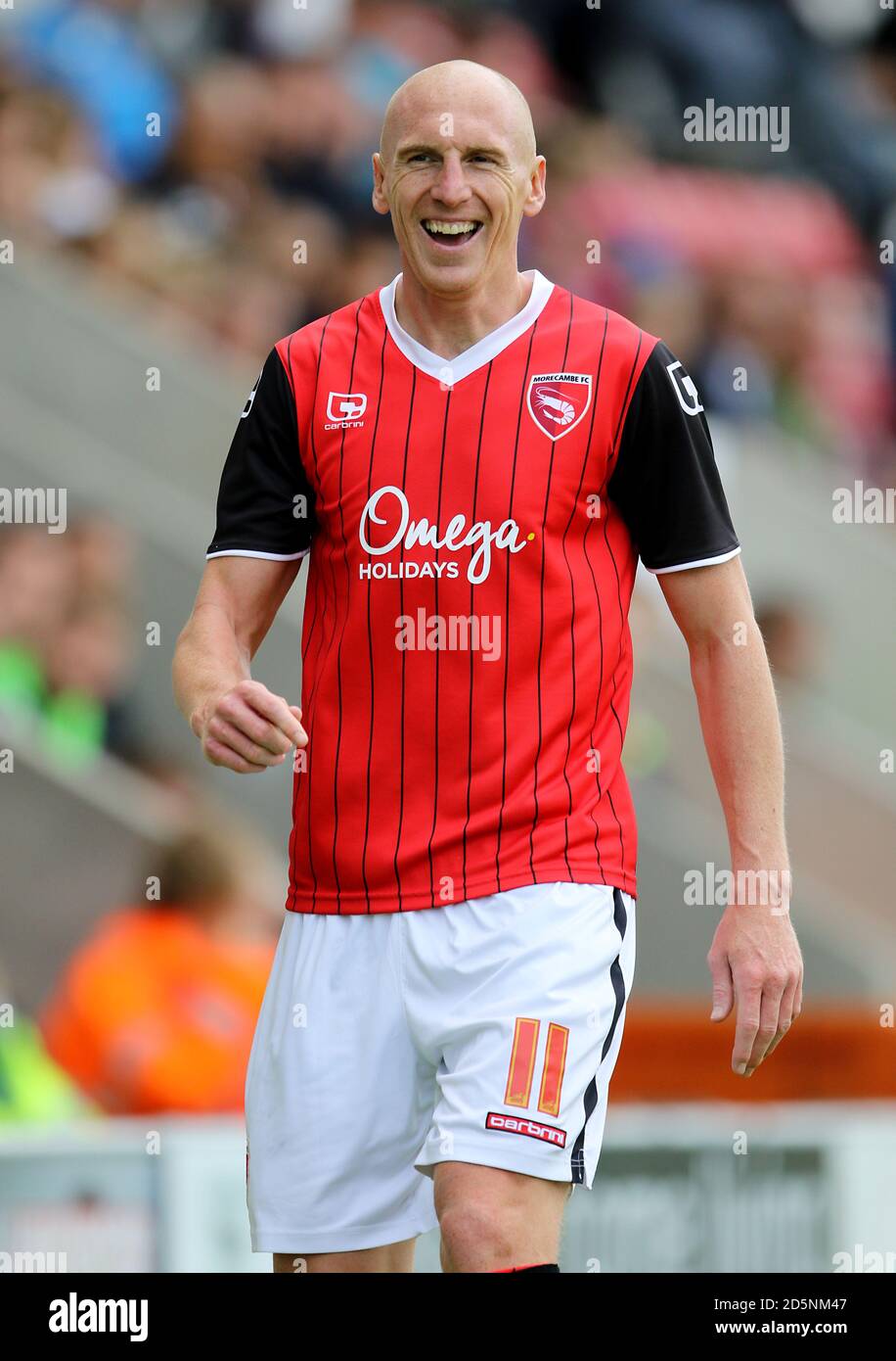 Soccer soccer morecambe mid length half top half hi-res stock ...