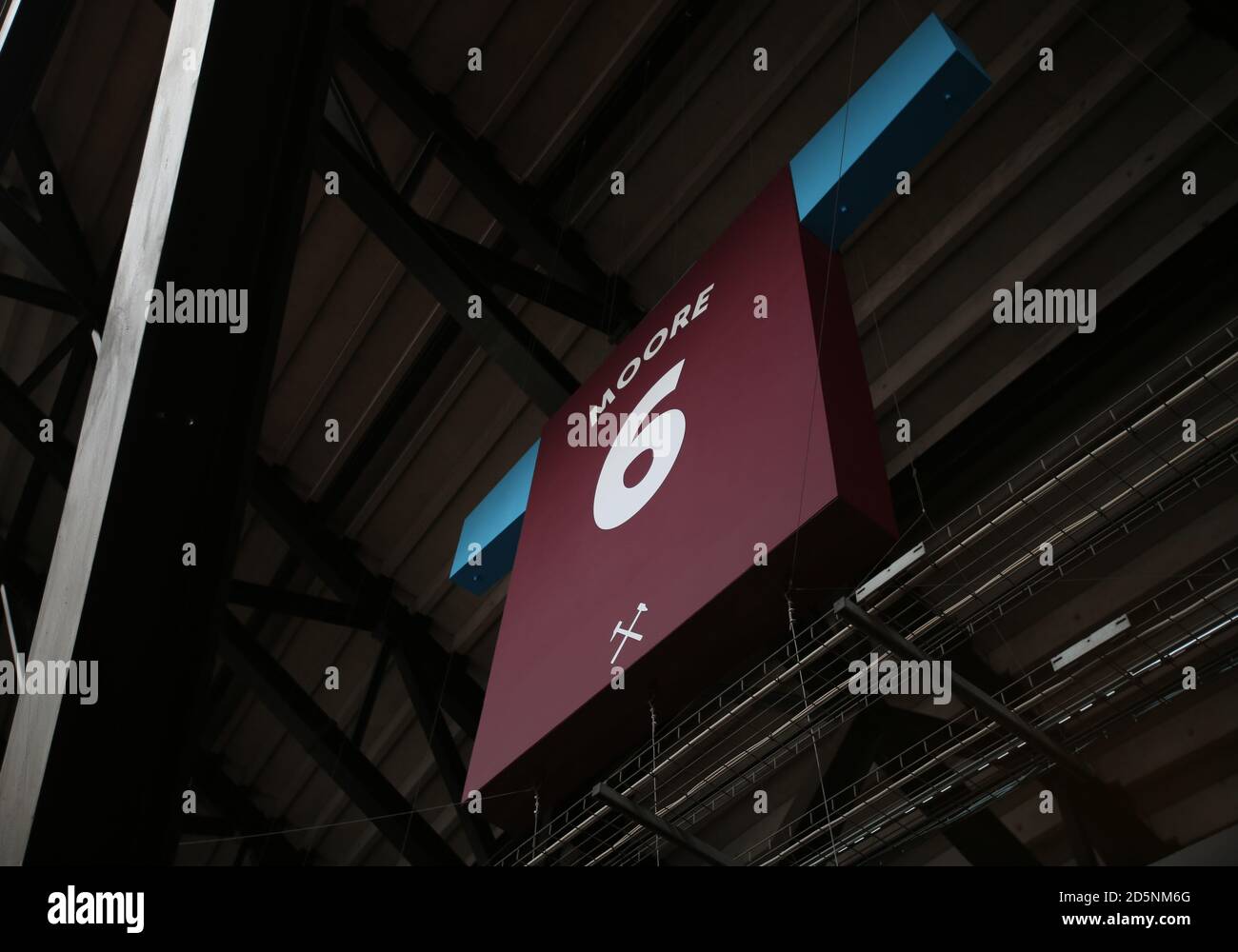 General view of former West Ham player Booby Moore signage inside the ...