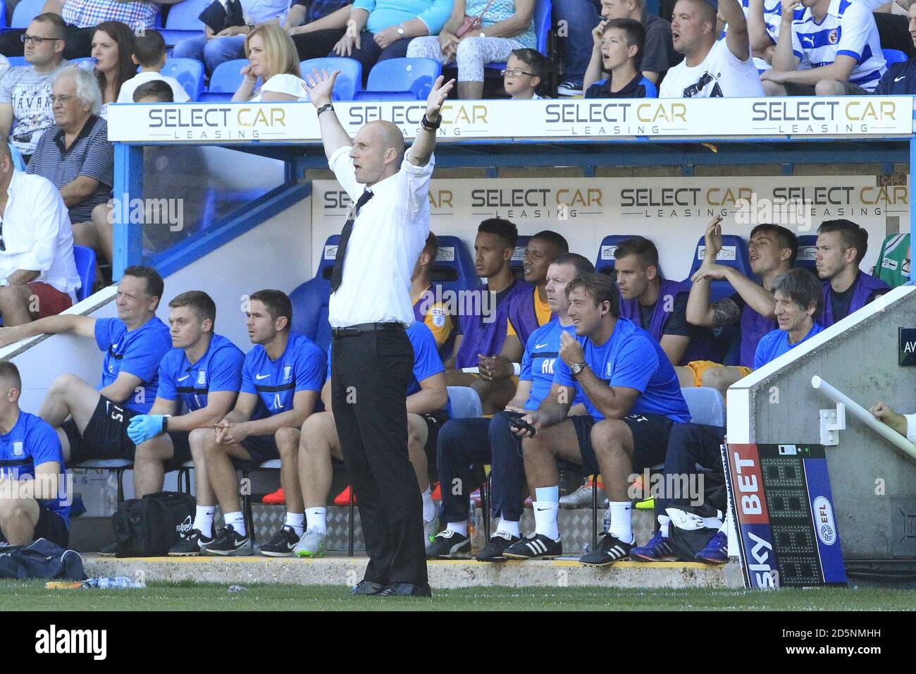 Reading manager Jaap Stam reacts during the match Stock Photo - Alamy
