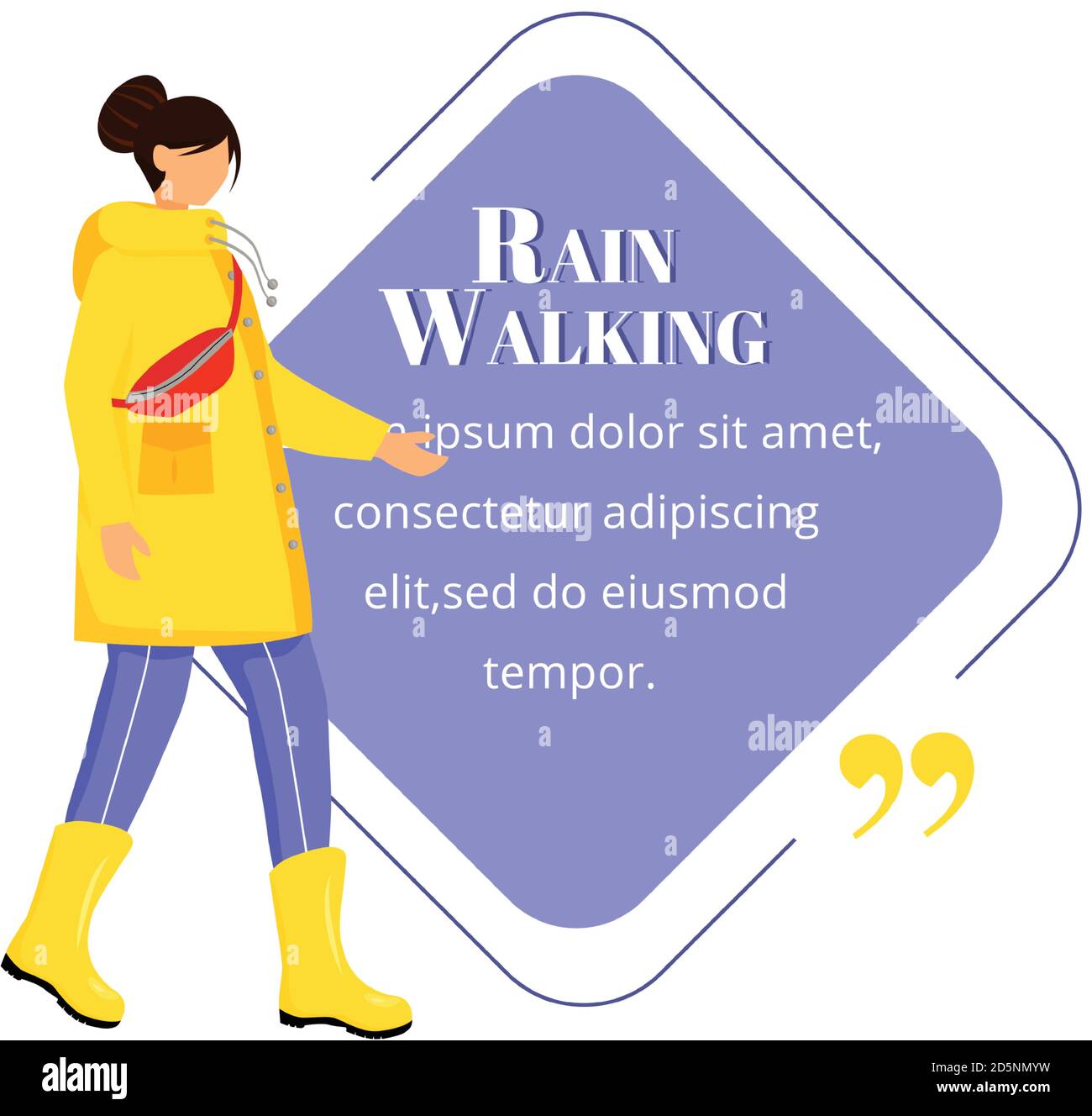 Rain walking flat color vector character quote Stock Vector Image & Art ...