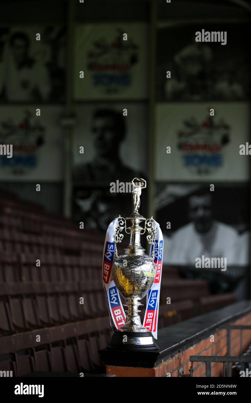 Detail of the Football League Championship trophy Stock Photo - Alamy