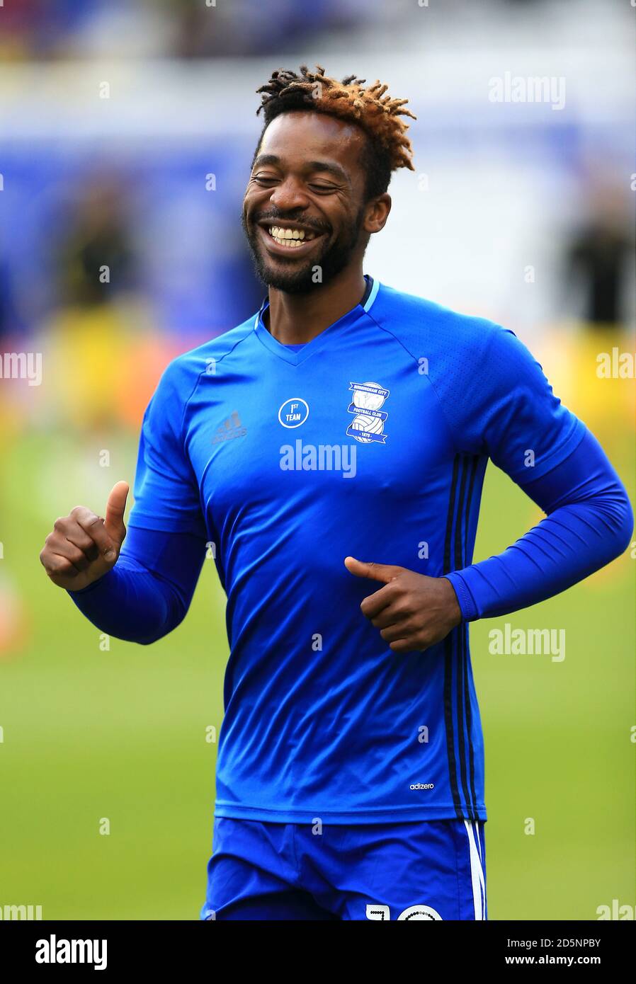 Birmingham City s Jacques Maghoma is all smiles during the warm up Stock Photo Alamy