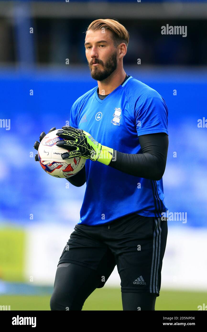 Birmingham City goalkeeper Adam Legzdins during the warm up Stock Photo ...