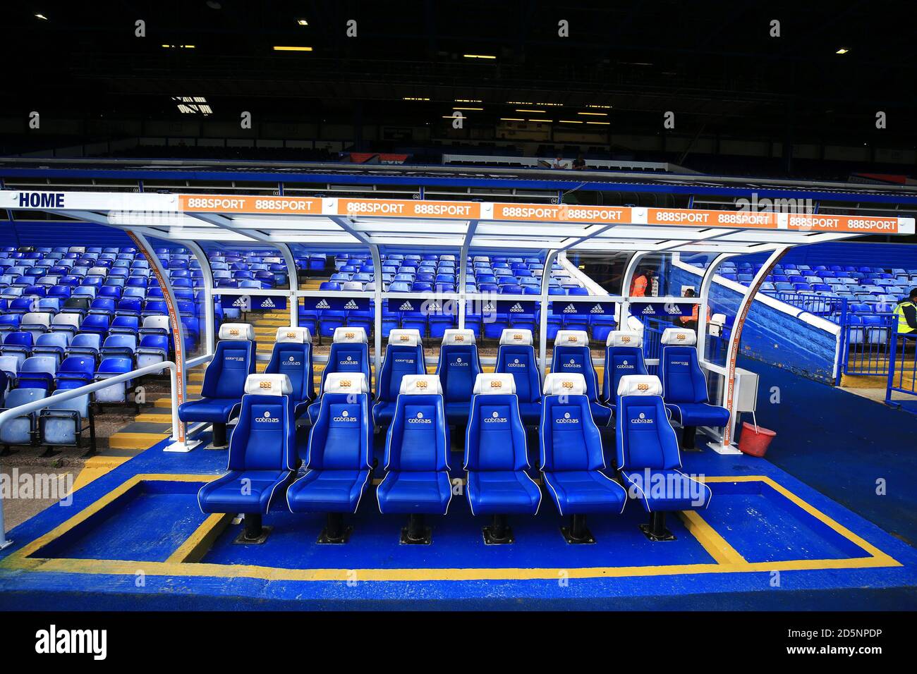 A general view of the home dug-out at St Andrews, home of Birmingham ...