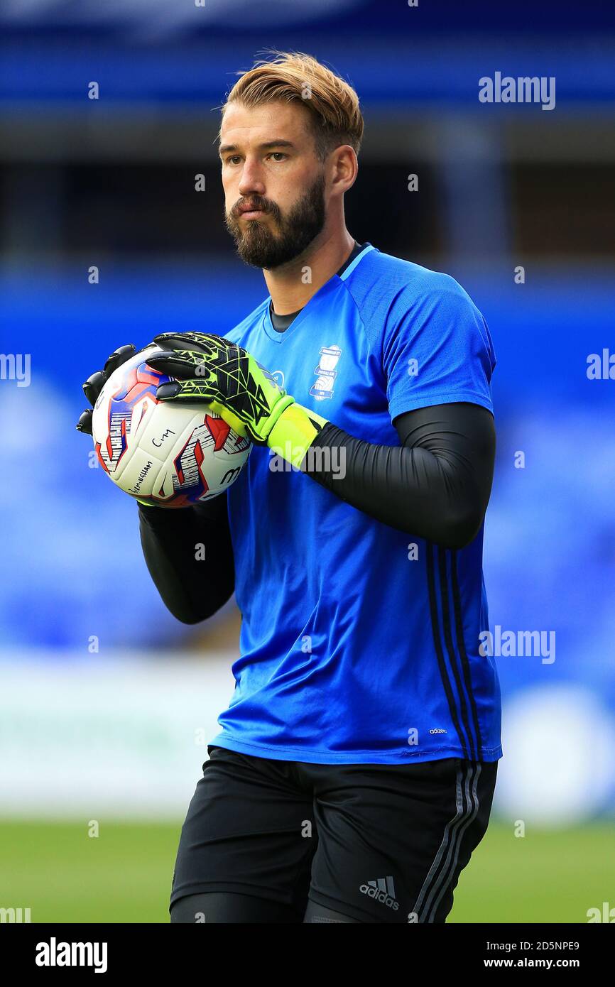 Birmingham City goalkeeper Adam Legzdins during the warm up Stock Photo ...