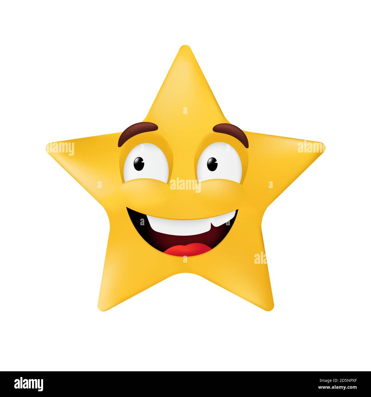 Emotional star shape. Basic geometrical figure with smiling facial ...