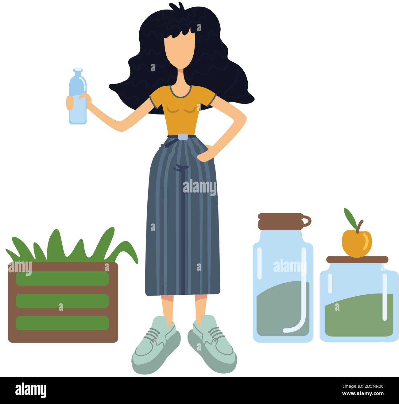 Zero waste flat cartoon vector illustration Stock Vector Image & Art ...