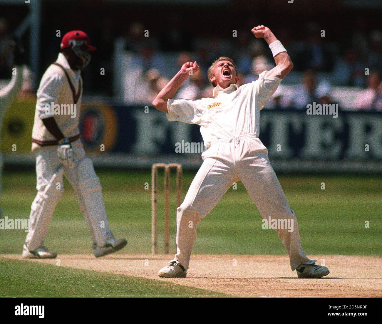 England's Dominic Cork celebrates taking a wicket Stock Photo - Alamy