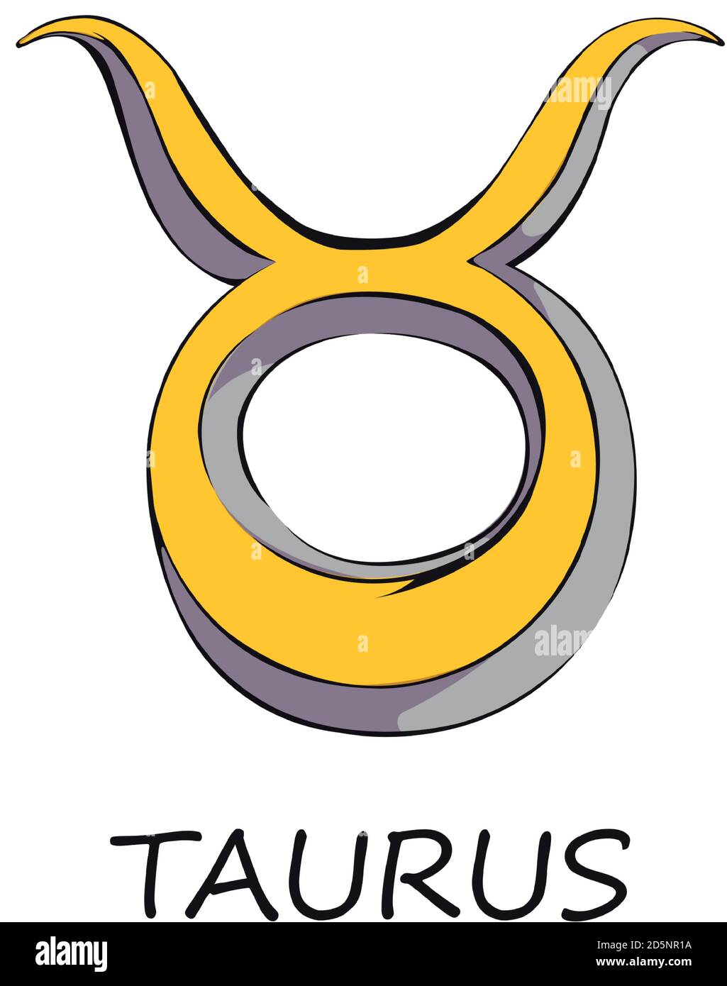 Taurus zodiac sign flat cartoon vector illustration Stock Vector Image ...