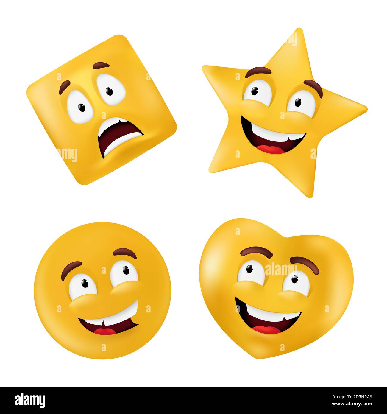 Emotional shapes - square, star, circle, heart. Basic geometrical ...