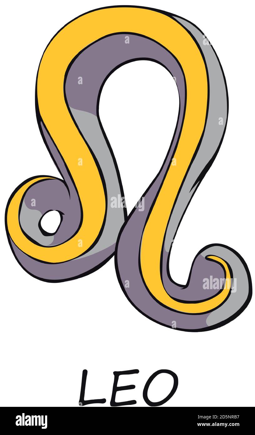 Leo zodiac sign flat cartoon vector illustration Stock Vector Image ...