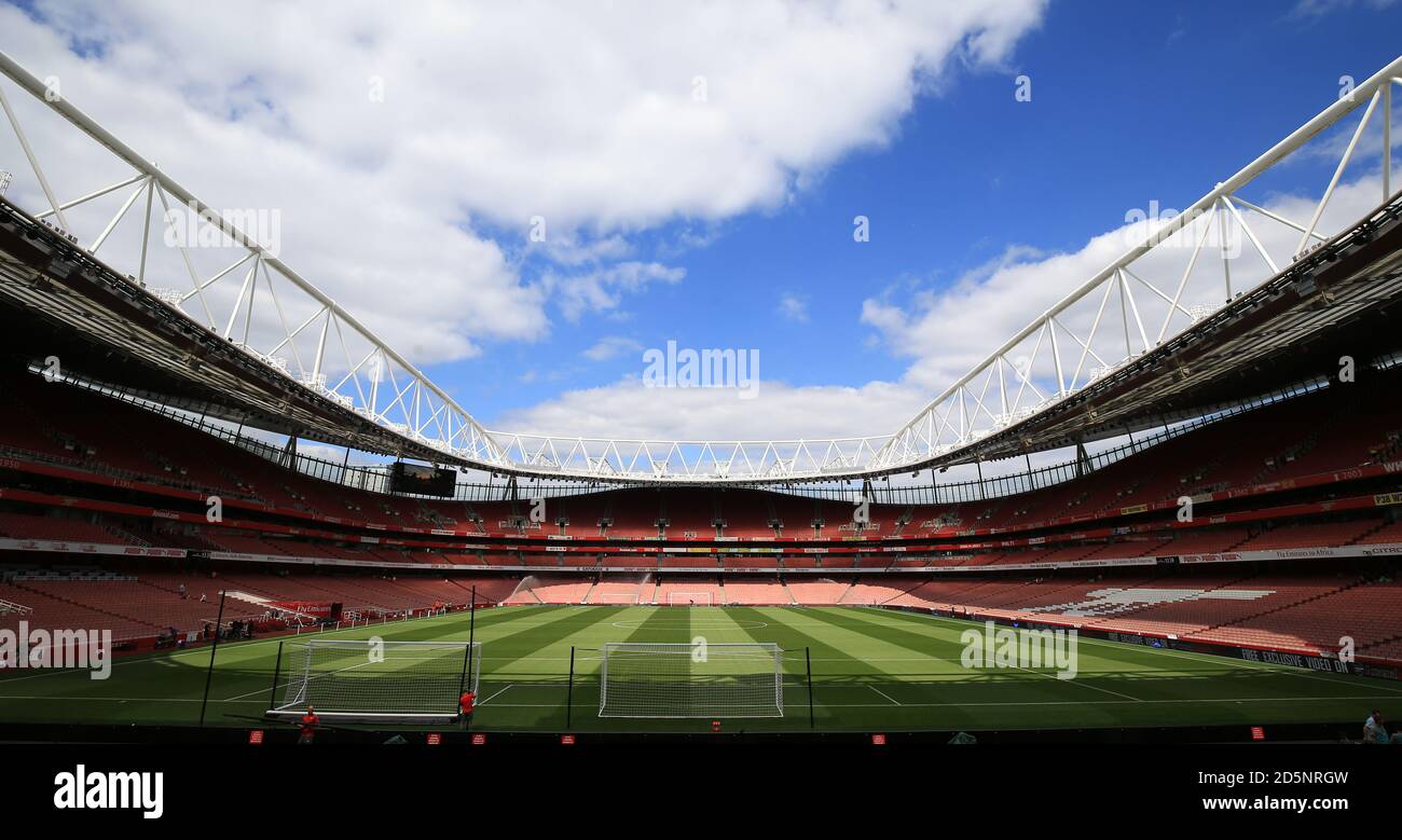 A general view inside the Emirates Stadium before the game between ...