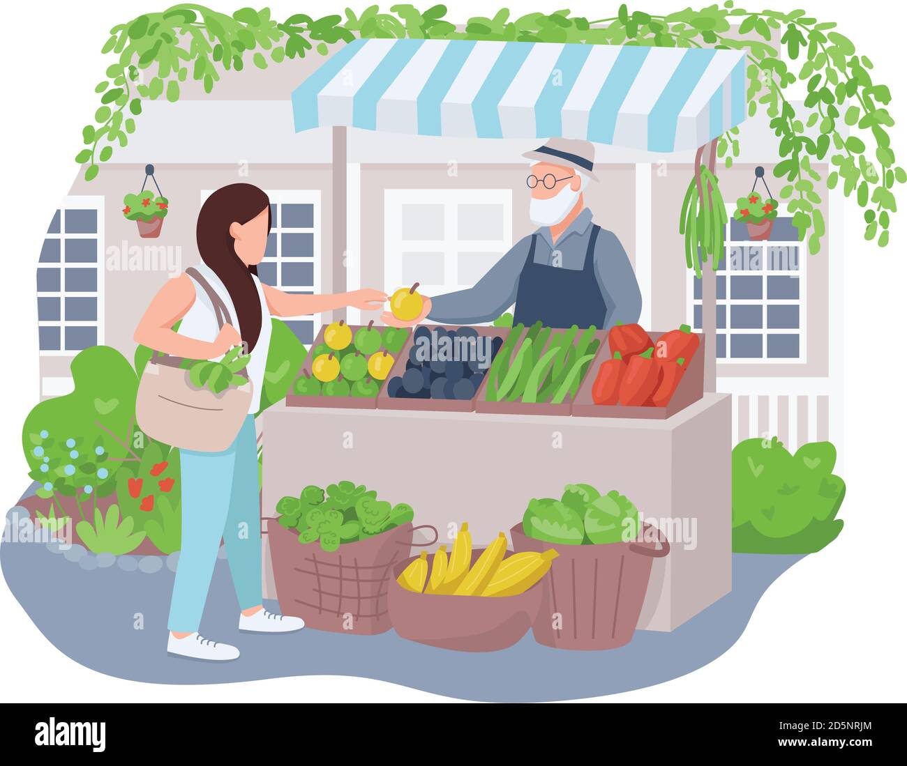 Vegetable market 2D vector web banner, poster Stock Vector Image & Art ...