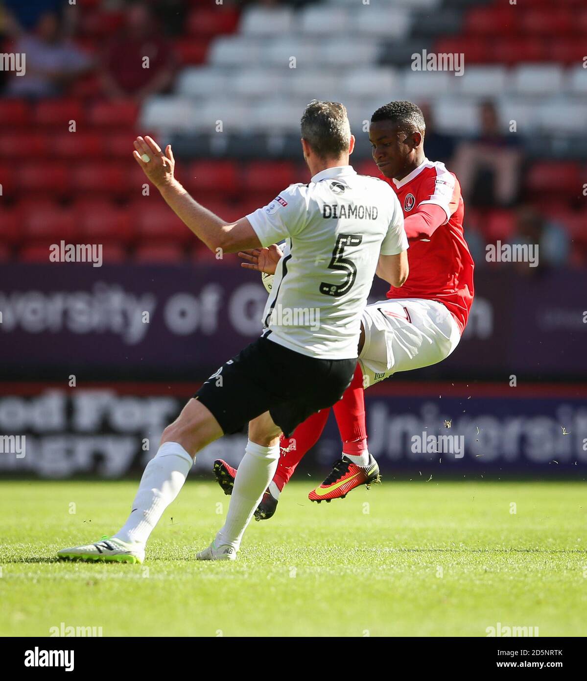 Charlton Athletic's Ademola Lookman (right) and Northampton Town's ...
