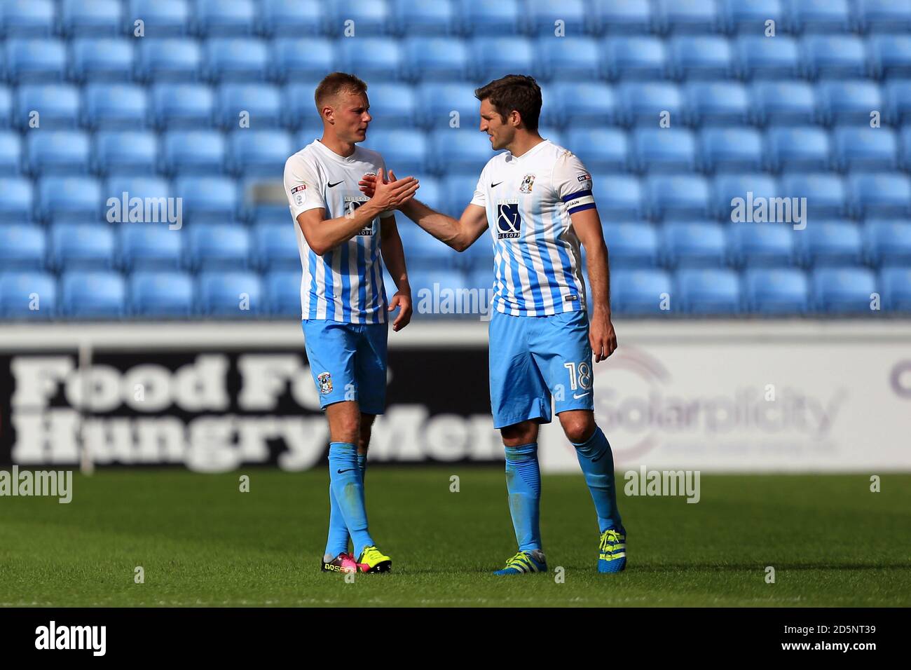 Coventry City's Andy Rose and Sam Rickets shake hands after the final ...